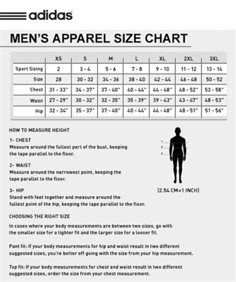 Adidas Apparel Size Chart Bootcamp Football Shop