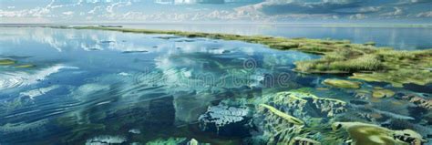 Ancient Seas And Skies Created With Generative Ai Technology Stock