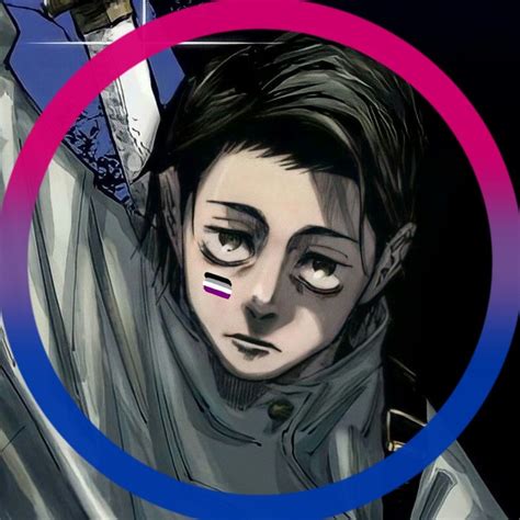 A Man With His Eyes Closed In Front Of A Blue And Pink Circle That Has
