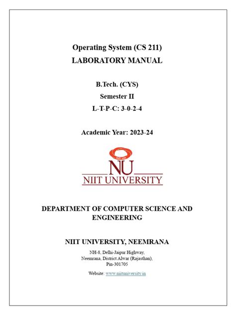 Operating System Lab Manual Pdf