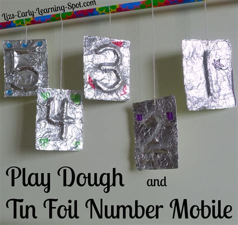 Play Dough And Tin Foil Number Mobiles Lizs Early Learning Spot