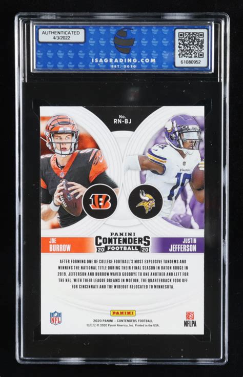 Joe Burrow Justin Jefferson 2020 Panini Contenders Round Numbers 20