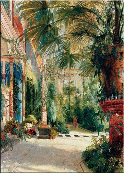 Artissimo Leinwandbild Bild Auf Leinwand 50x70cm Malerei Gemälde Kunst Gewächshaus Grün Carl