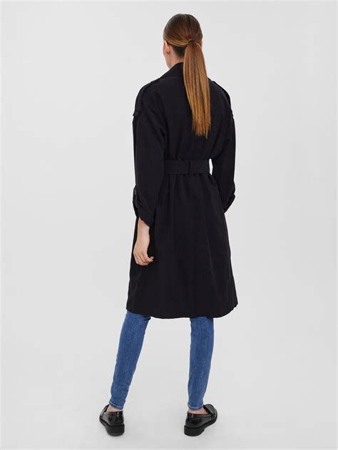 Vero Moda Тренч Bella 10252979 Черен Relaxed Fit | Modivo.bg