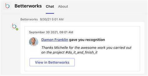 Integrations Microsoft Teams Betterworks