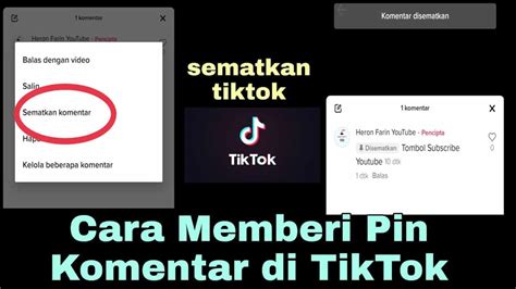 Cara Membuat Pin Sematkan Komentar Di Video Tiktok Mudah