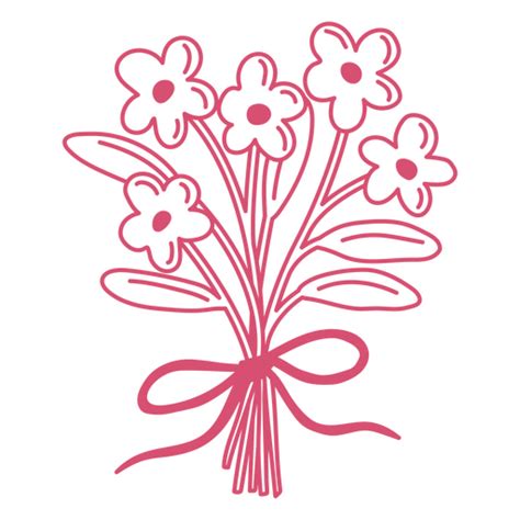 Diseño Png Y Svg De Trazo Lleno De Ramo De Flores Rosas Para Camisetas