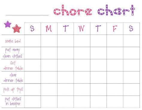 Create A Free Printable Chore Chart Shop Fresh