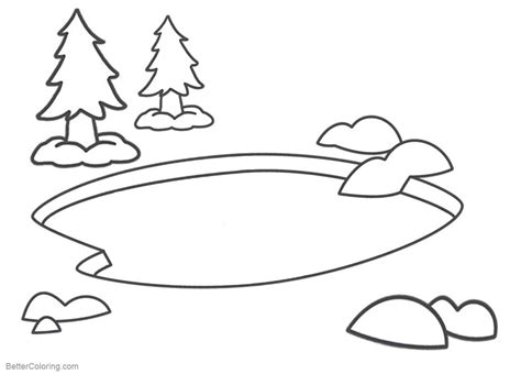 Simple Pond Coloring Pages