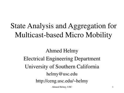 Ppt State Analysis And Aggregation For Multicast Based Micro Mobility