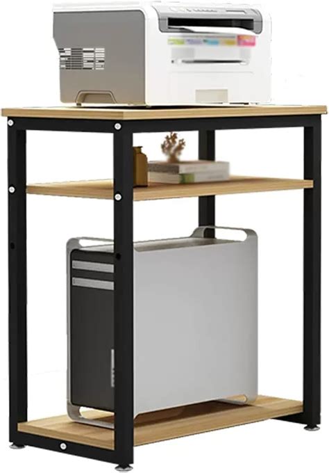 INDIDECOR Office Desktop Multifunction CPU And Printer Stand With Storage Tier
