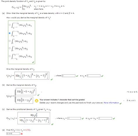 solved by an expert the joint density function of y1 ﻿and y2 is ﻿given