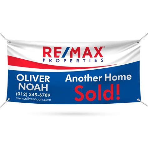 Remax Personalized Real Estate Marketing Banner Sign 13 Oz Waterproof