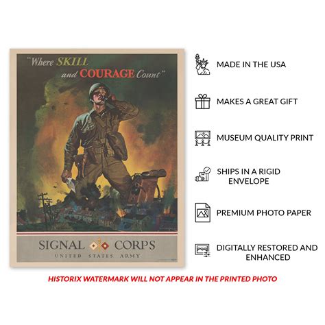 1942 Where Skill And Courage Count Signal Corps World War Ii Print Photo