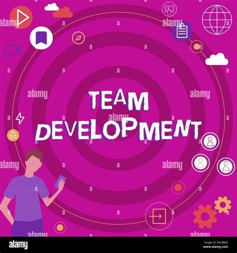 Affiche indiquant le développement de l équipe Mot écrit sur apprendre
