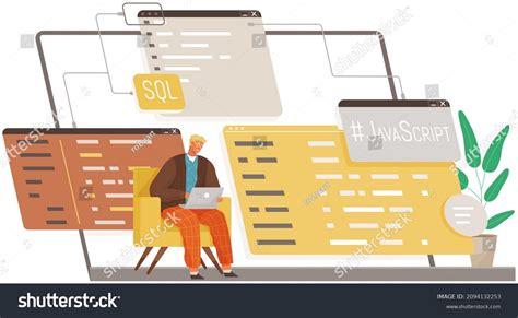 Programmer Engineering Coding Coder Programmers Working Stock Vector Royalty Free 2094132253