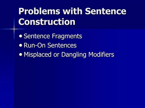 Ppt Problems With Sentence Construction Powerpoint Presentation Free
