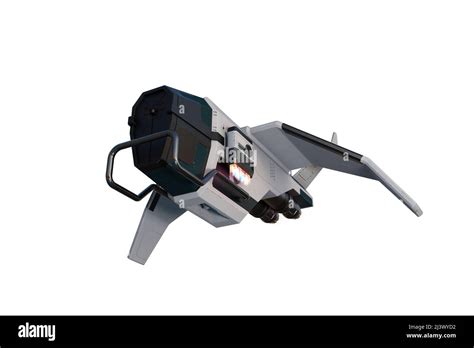 3d Illustration Of A Futuristic Science Fiction Drone In Flight Viewed