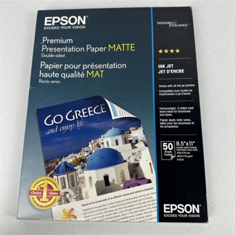 Epson Premium Presentation Paper MATTE 8 5x11 Inches Double Sided 50