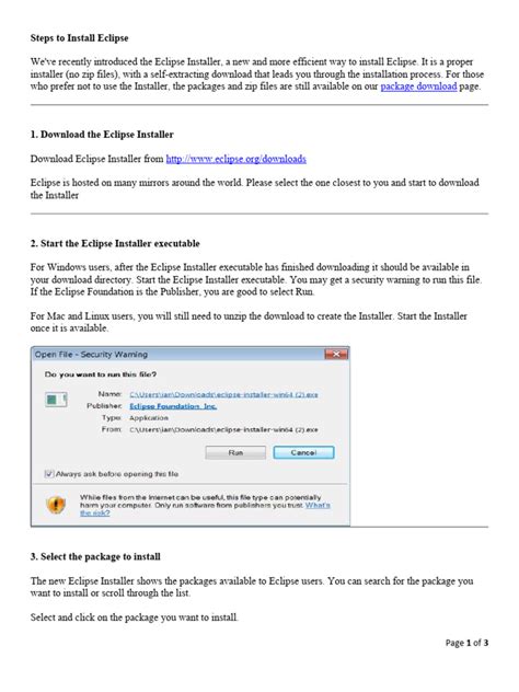 Steps To Install Eclipse Pdf