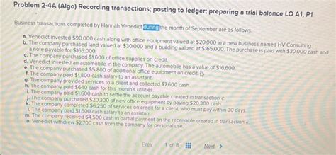solved problem 2 4a algo recording transactions posting