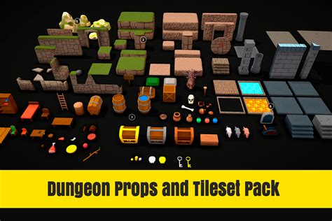 Modular Cartoon Dungeon Props And Tileset Pack 3d Dungeons Unity