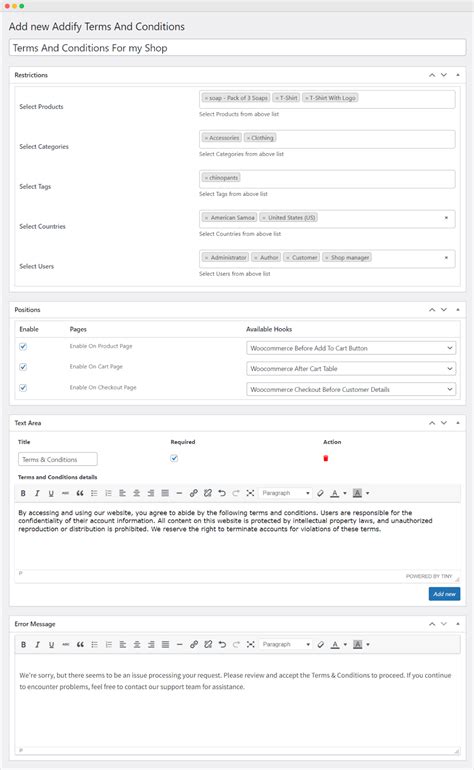 How To Enable A Terms And Conditions Checkbox On Your Store Documentation