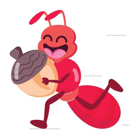 Cartoon Style Sticker Of Ant Acorn 48934478 Vector Art At Vecteezy