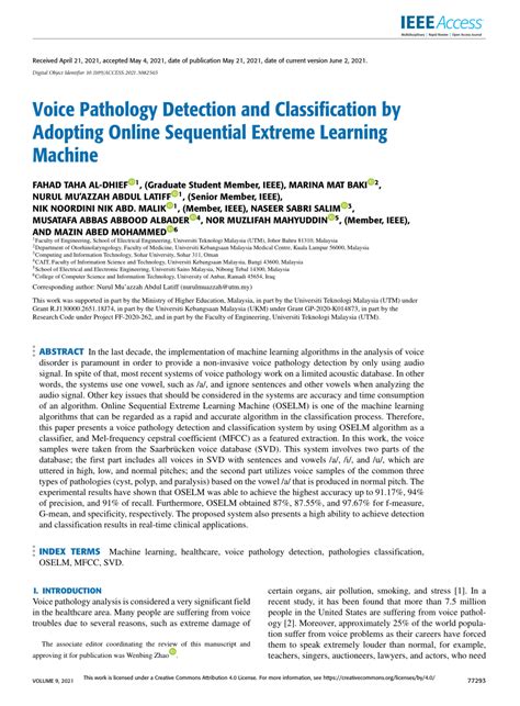Pdf Voice Pathology Detection And Classification By Adopting Online Sequential Extreme