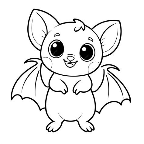 어린이를 위한 귀여운 박쥐 색칠 공부 페이지 프리미엄 벡터