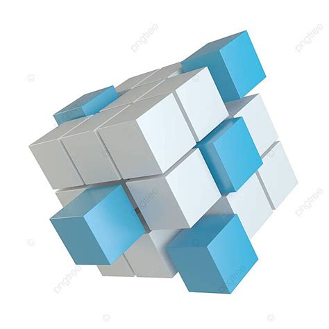 Abstract Cube Assembling From Blocks Digitally Construction Form Photo Background And Picture