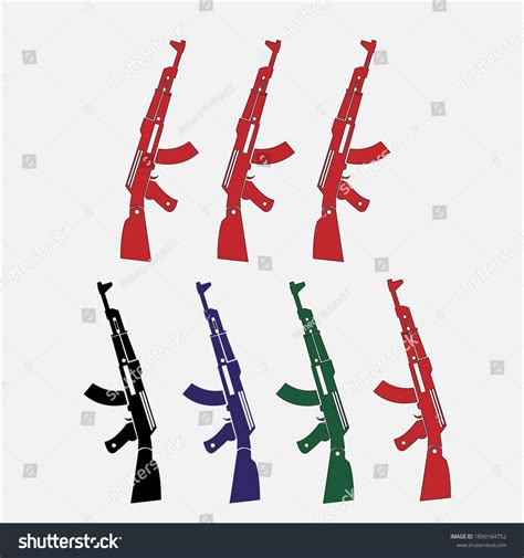 Ak Riffle Vector Different Color Stock Vector Royalty Free Shutterstock