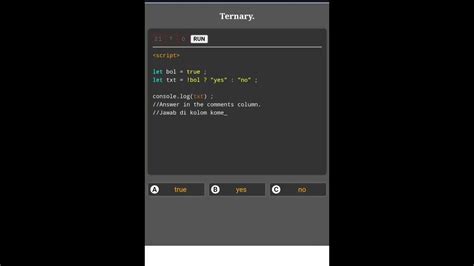 Quiz Ternary Javascript Youtube