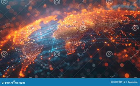 Abstract World Map Concept Of Global Network And Connectivity International Data Transfer And