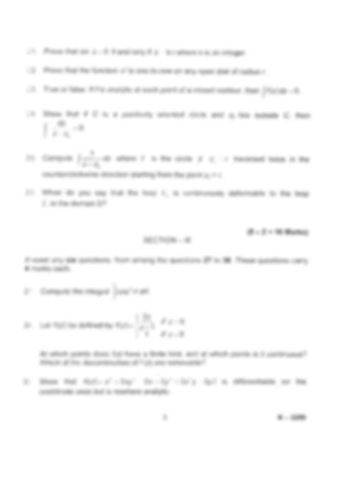 SOLUTION Complex Analysis Question Paper Fifth Semester Kerala University Studypool