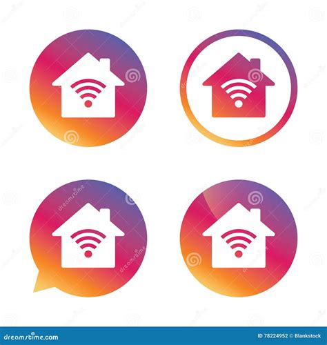 Segno Domestico Di Wifi Simbolo Del Wi Fi Rete Wireless Illustrazione
