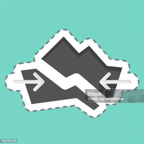 스티커 라인 컷 플레이트 구조론 기후 변화 기호와 관련이 있습니다 심플한 디자인 편집 가능 간단한 그림 경제에 대한 스톡 벡터 아트 및 기타 이미지 Istock