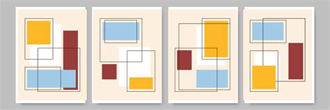 현대 추상 기하학적 포스터 커버 최소한의 복고풍 보호 바우 하우스 구성은 디자인을 형성합니다 다채로운 기하학적 배경 벡터 일러스트레이션 0명에 대한 스톡 벡터 아트 및 기타