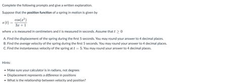 Solved Complete The Following Prompts And Give A Written