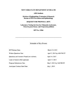 Fillable Online REQUEST FOR PROPOSAL RFP Laboratory Testing Services For Chlamydia
