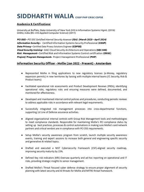 Siddharth Walia Ro Profile Pdf Computer Security Security