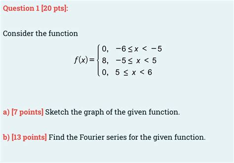 Solved Question Pts Consider The Function Chegg