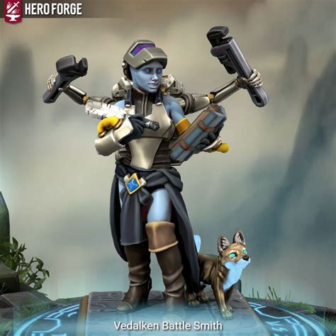 Female Vedalken Battle Smith With Samurai Gear