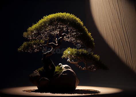 Bonsai Grew Up Among The Sand Struggle For Life Ai Generated Stock Illustration Illustration