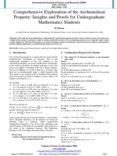 comprehensive exploration of the archimedean property insights and