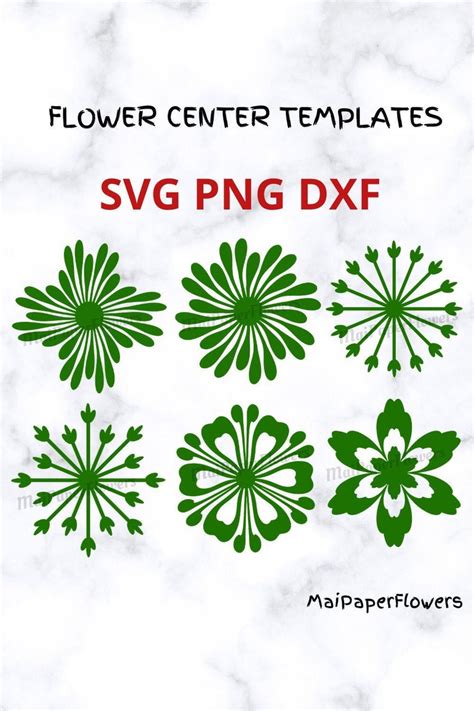 Centro de flores de papel SVG DXF PNG Centros de flores Etsy México
