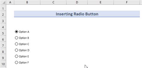 Radio Button In Excel Without Macro Insert Copy Group And Delete