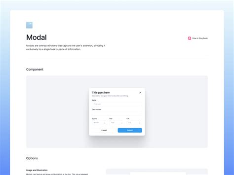 blueprint design system modal component by stephen deutsch on dribbble