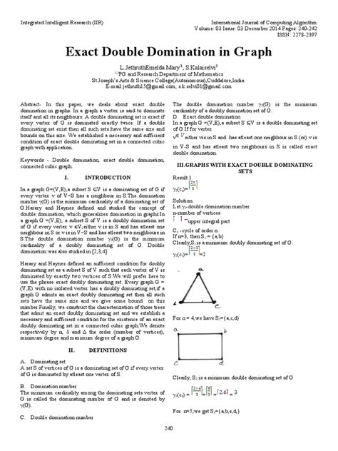 Exact Double Domination In Graph Pdf Vertex Graph Theory