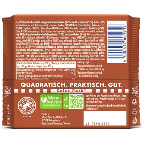 Ritter Sport Knusper Nuss G Online Kaufen Im World Of Sweets Shop
